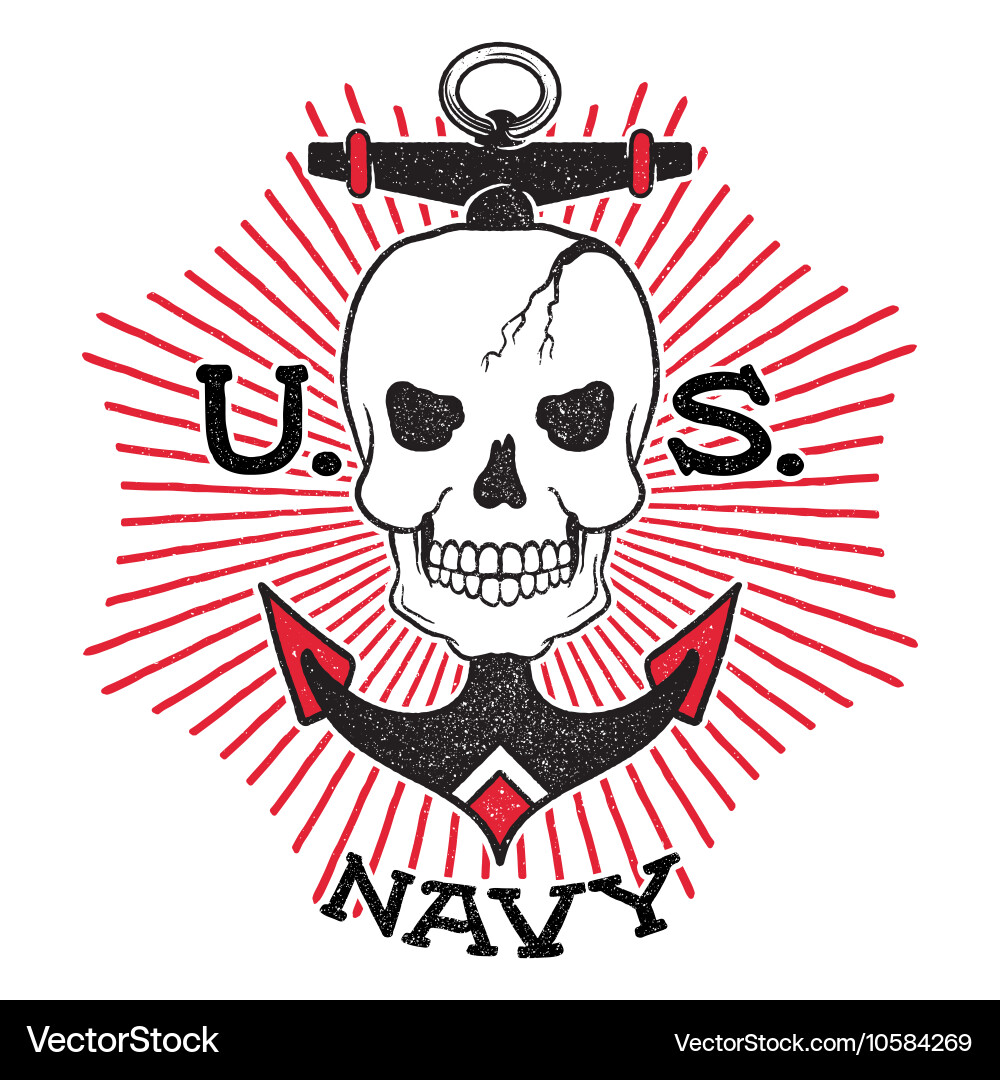 Old school us navy design Royalty Free Vector Image