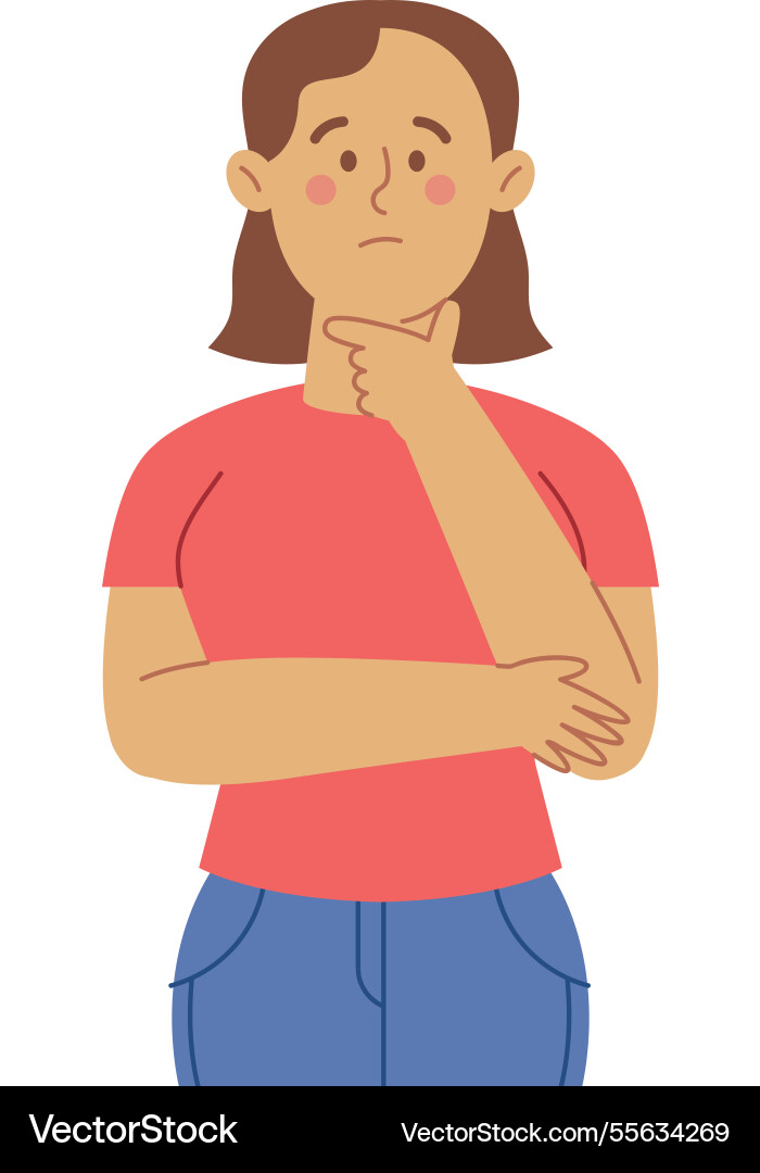 Person thinking uncertain decision Royalty Free Vector Image