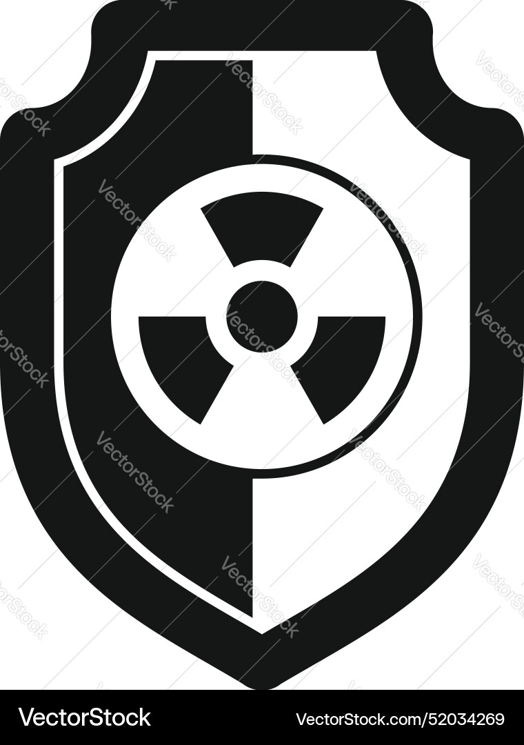 Shield protecting from radioactive contamination Vector Image