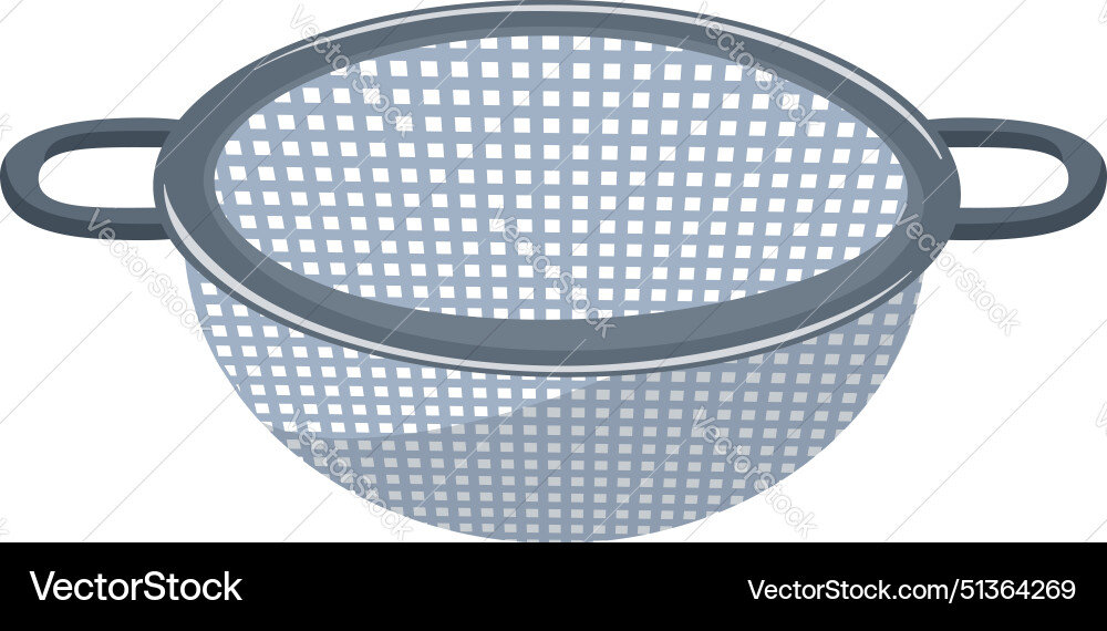 Stainless steel kitchen colander isolated on white