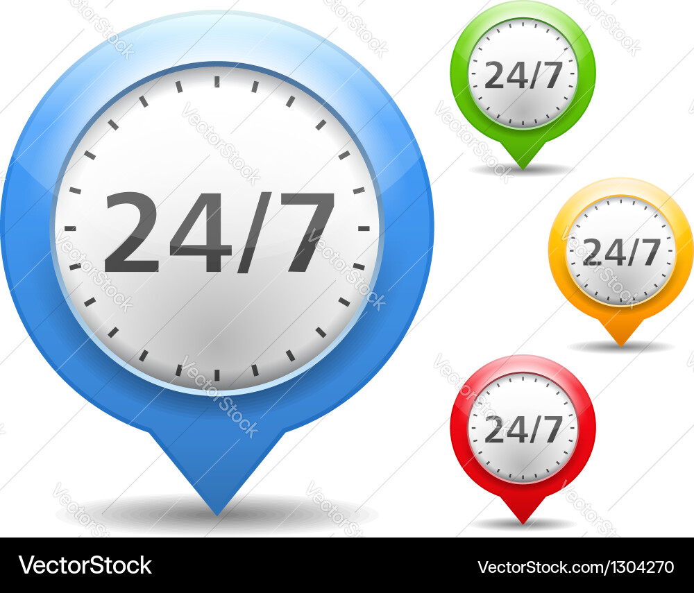 24x7 badge Royalty Free Vector Image - VectorStock