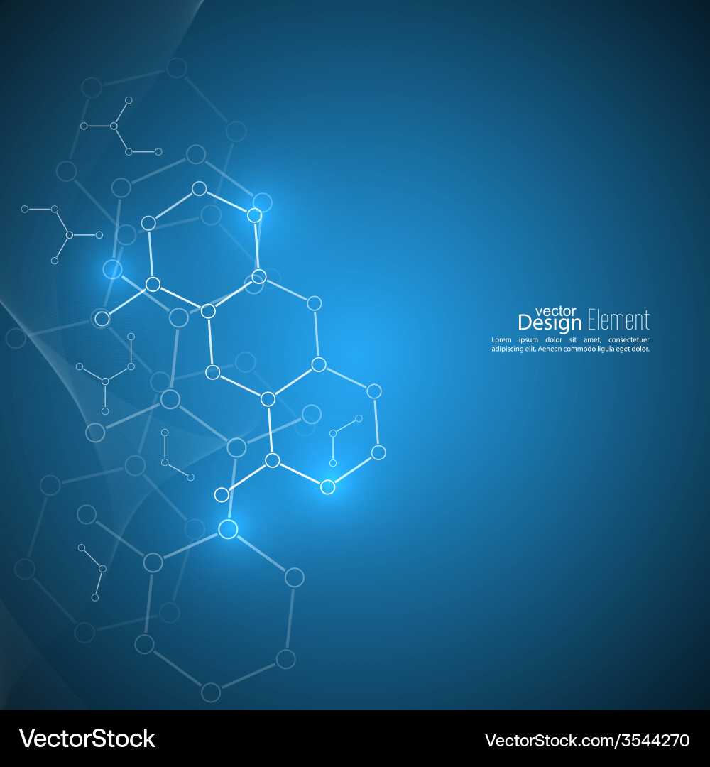Abstract Background With Dna Molecule Structure Vector Image