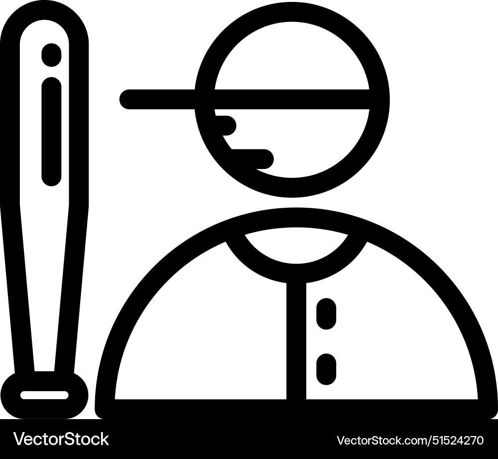 Batter icon thin linear style design isolated Vector Image