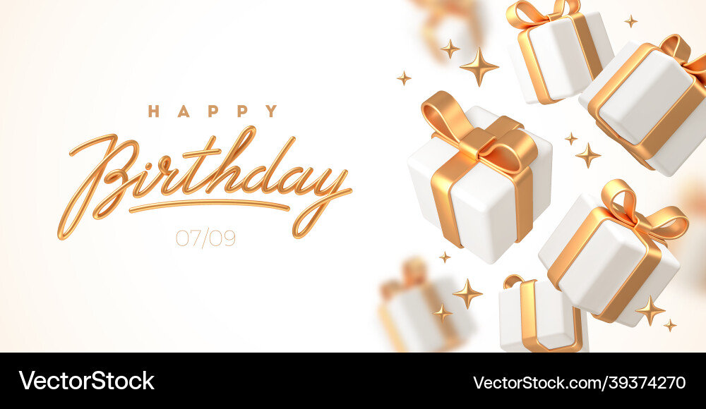 Birthday greeting design with gift box Royalty Free Vector