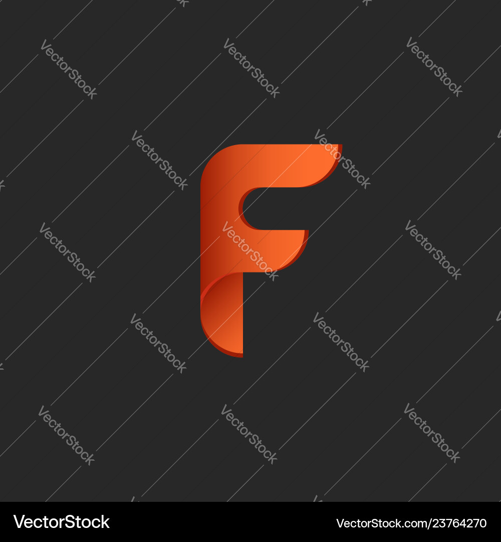 Fiery F Logo - Flame & Paper Royalty Free Vector Image