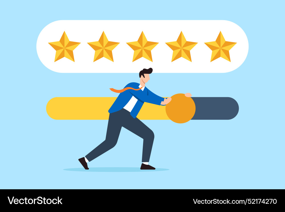 Five star feedback review from satisfied customer Vector Image