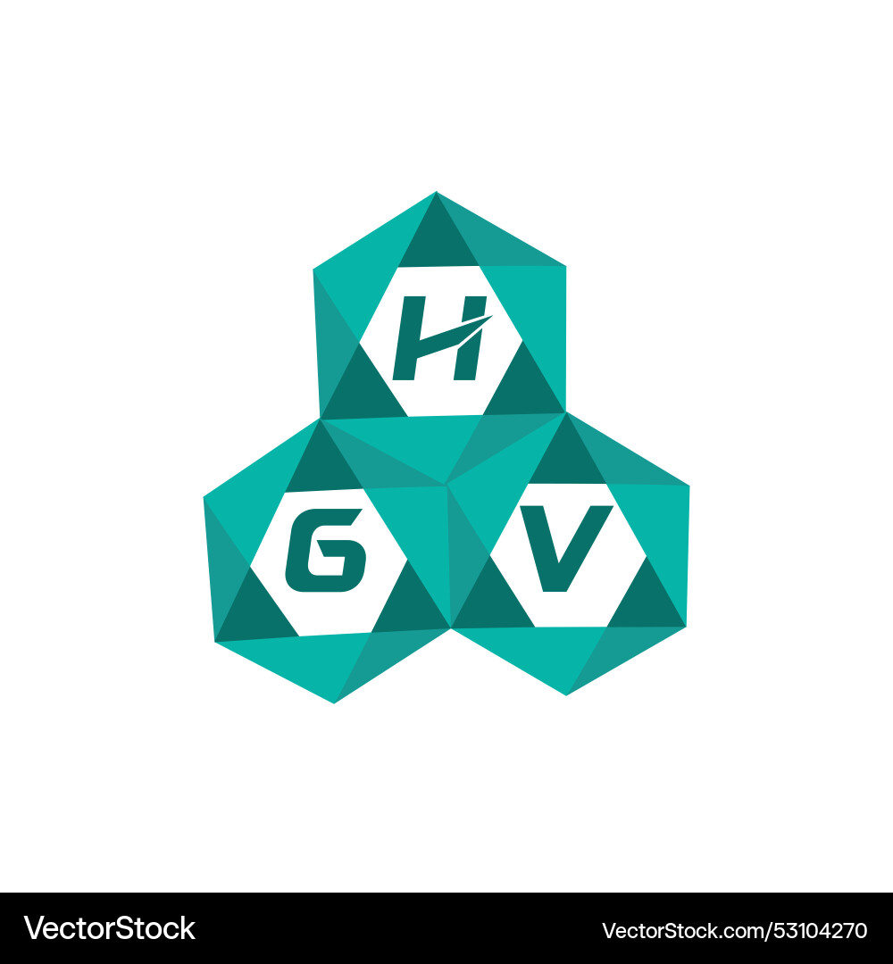Hgv creative minimalist letter logo unique Vector Image