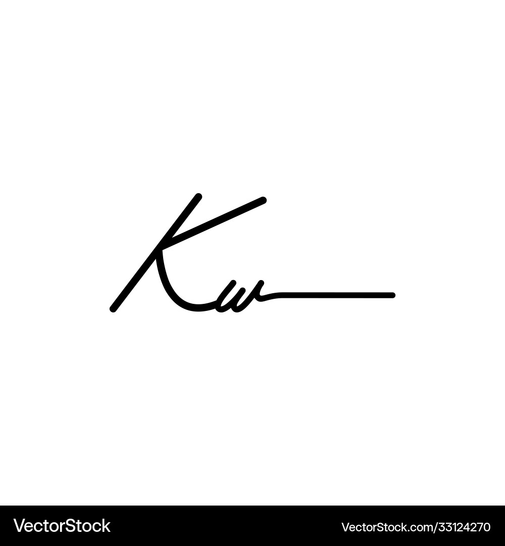 Letter kw signature logo template Royalty Free Vector Image