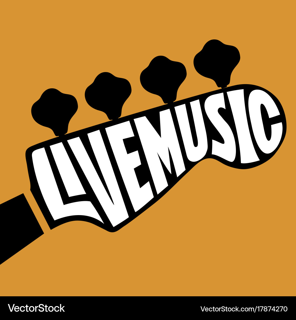 Live music lettering Royalty Free Vector Image
