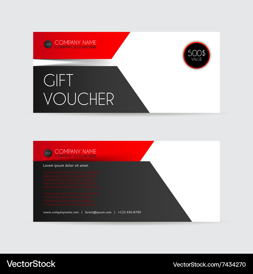 Red and black gift voucher template Royalty Free Vector