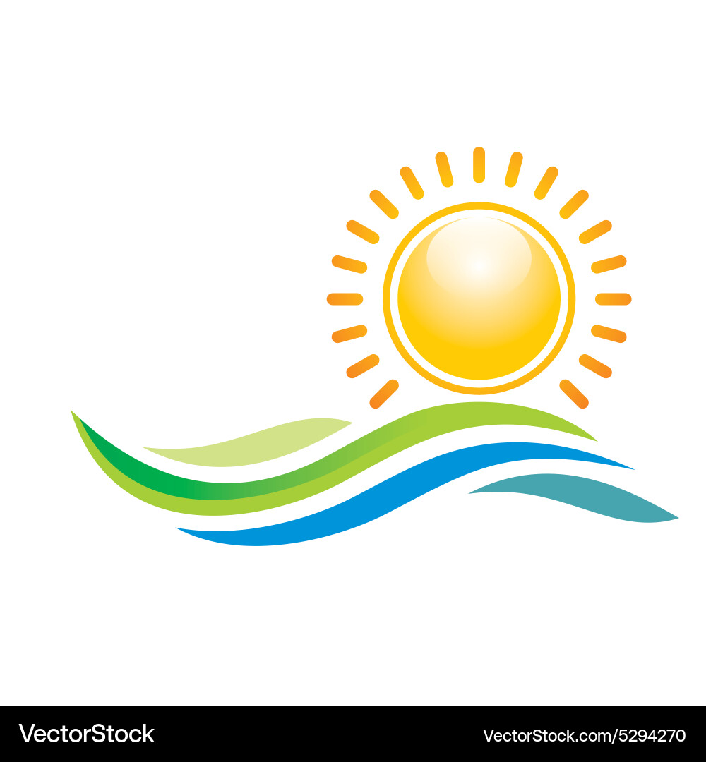 Sunset Panorama Icon Royalty Free Vector Image