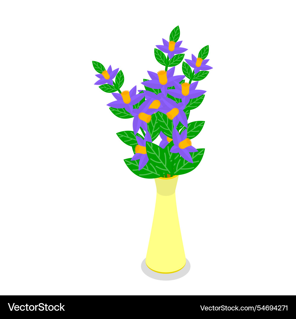 3d isometric flat set of flower bouquets Vector Image