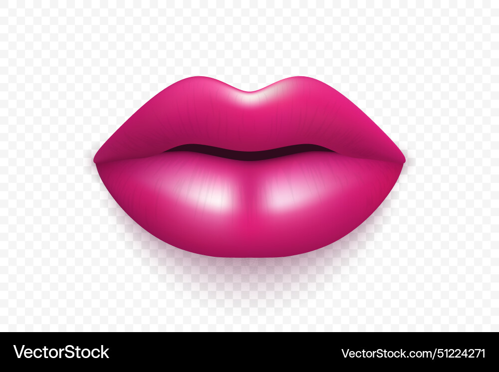 3d realistic pink female lips closeup love Vector Image