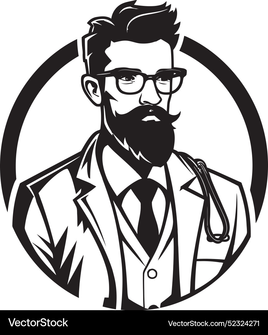 Black and white healing hands physician Royalty Free Vector