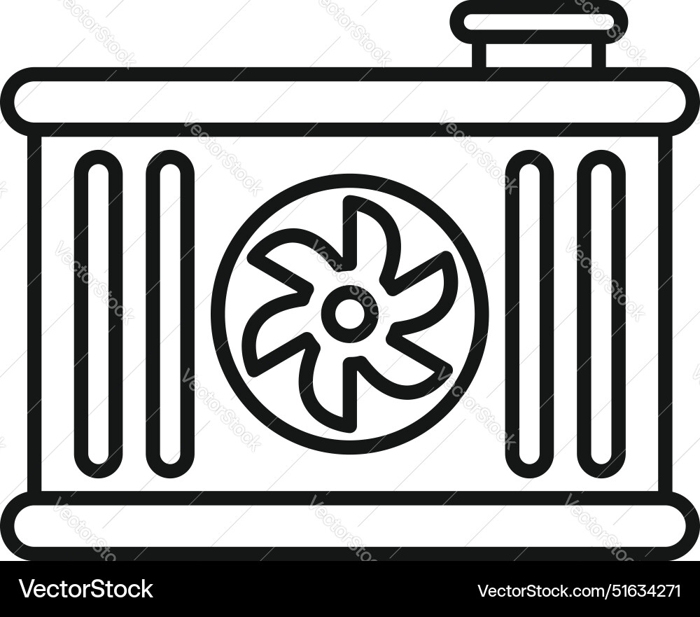 Car radiator cooling system with fan icon for Vector Image