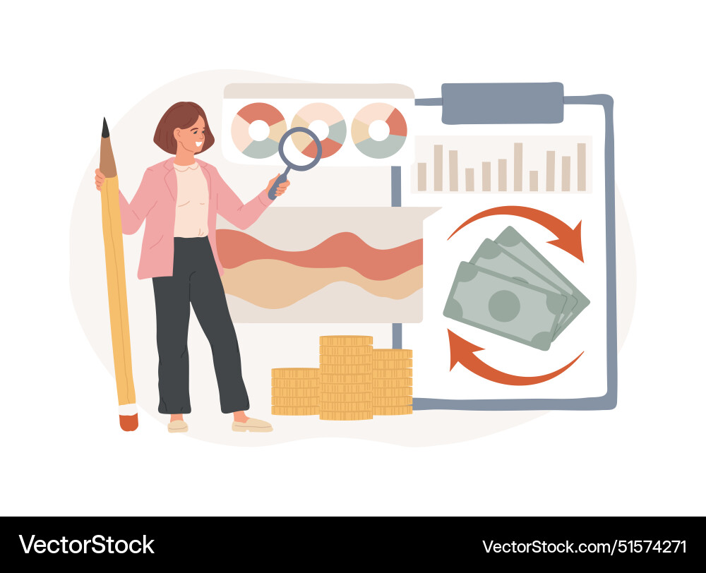 Cash flow statement isolated concept Royalty Free Vector