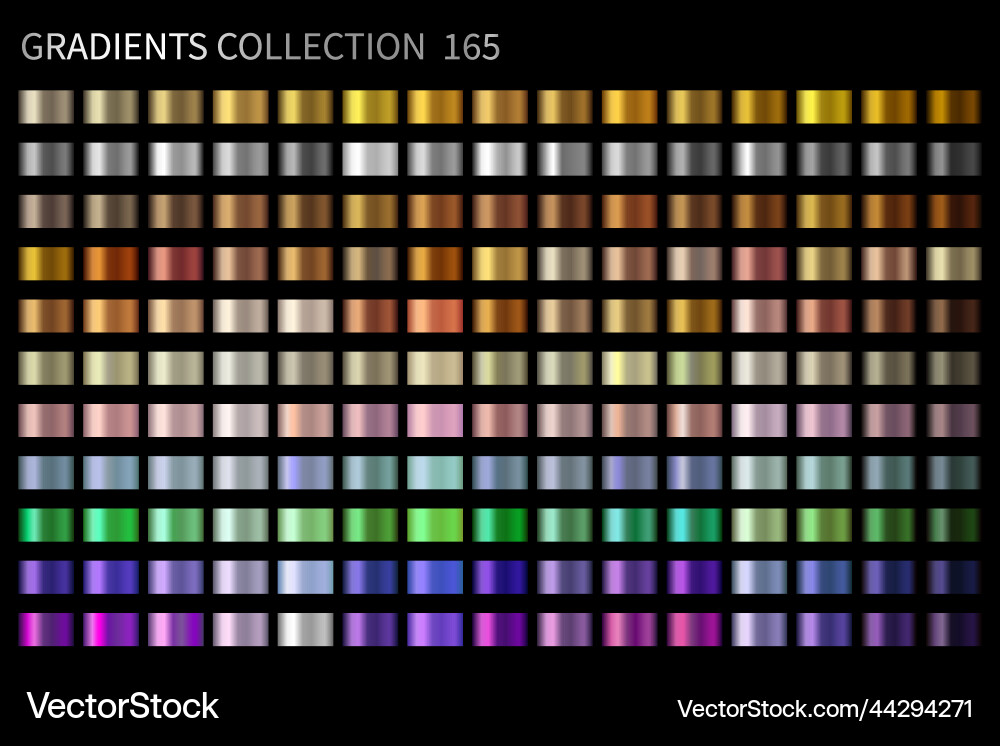 Gradients set of metallic glossy Royalty Free Vector Image