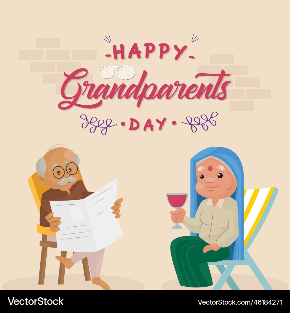 Happy grandparents day banner template Royalty Free Vector