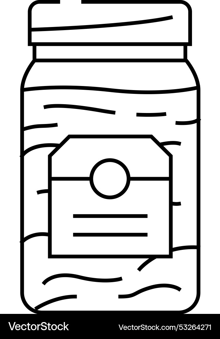 Kimchi jar korean cuisine line icon Royalty Free Vector