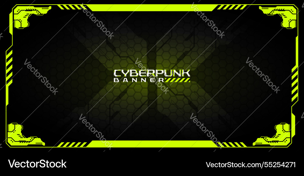 Modern geometric border futuristic cyberpunk Vector Image