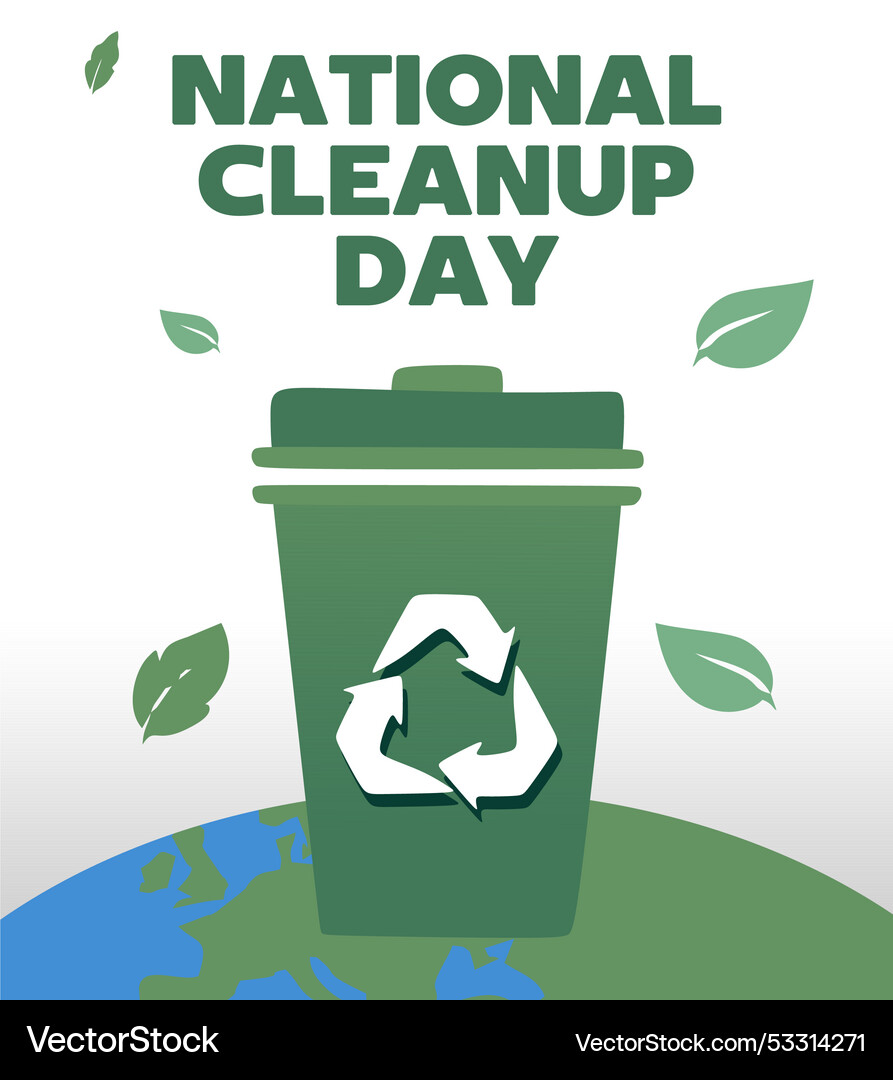 National cleanup day on white background Vector Image