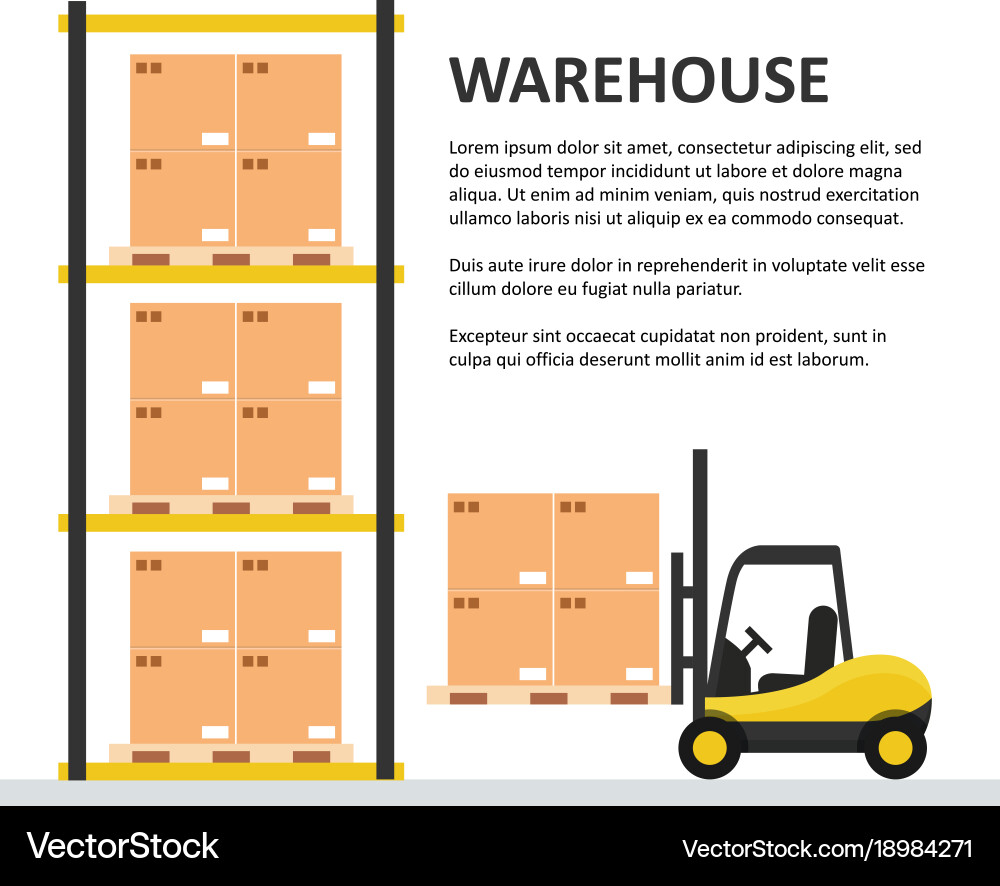 Warehouse background template Royalty Free Vector Image