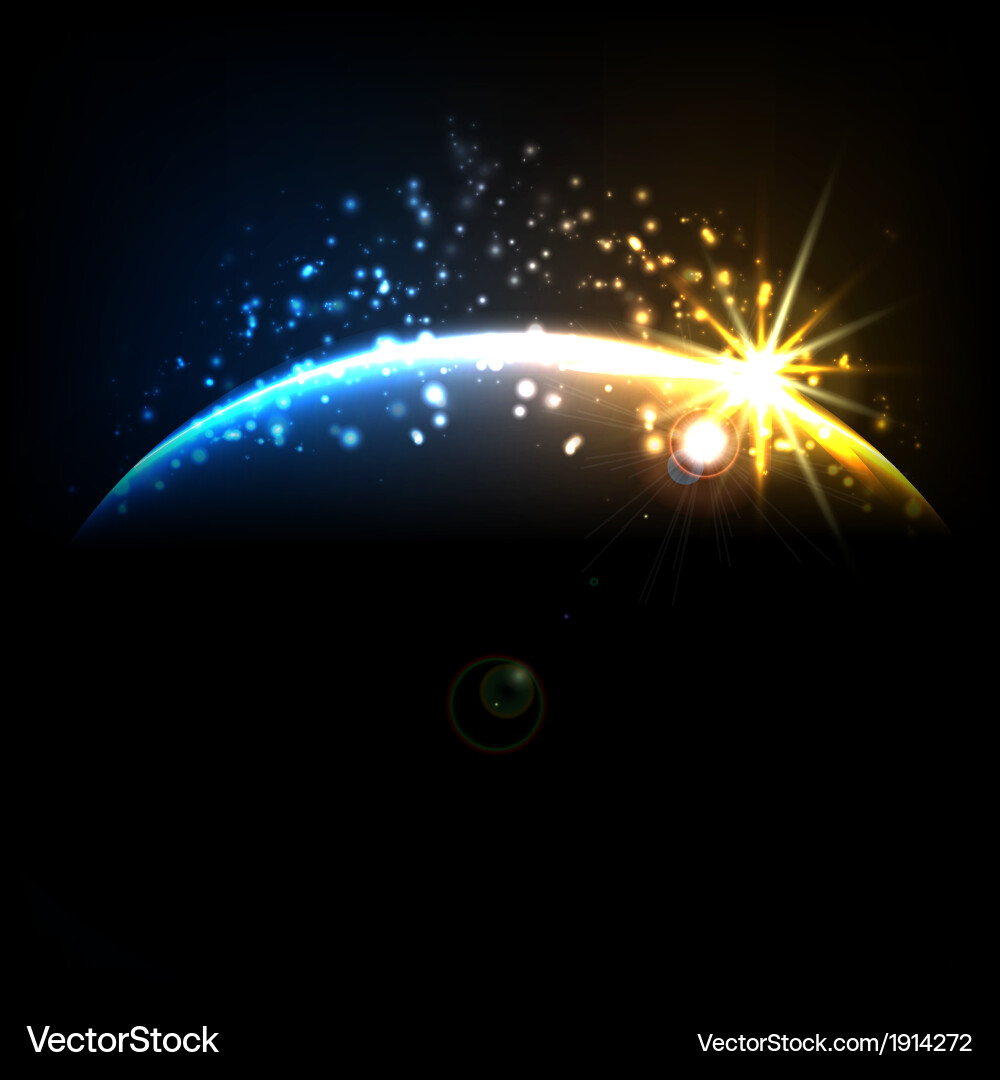 Abstract cosmic sunrise Royalty Free Vector Image