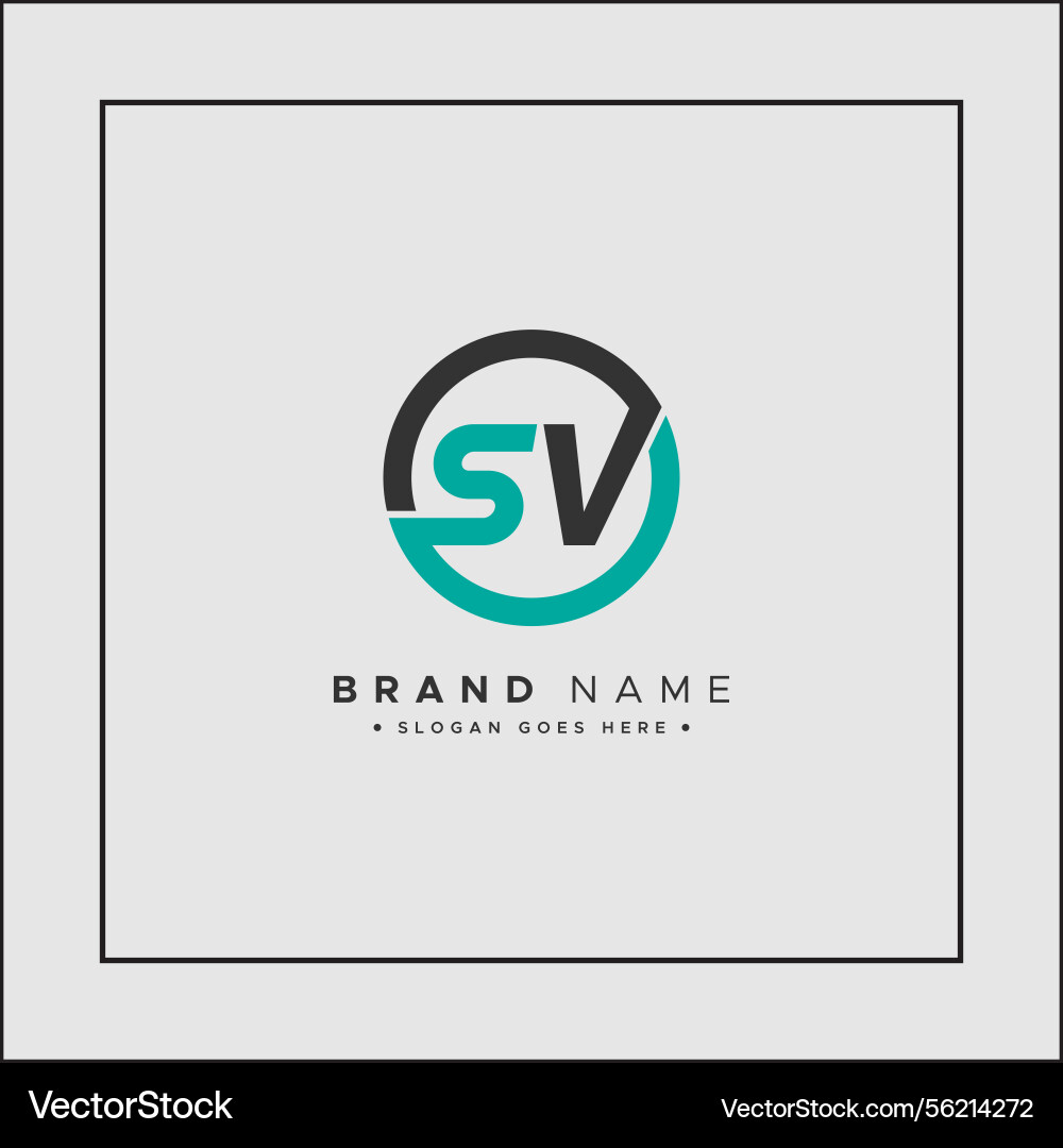 Abstract letter sv logo - initial monogram Vector Image