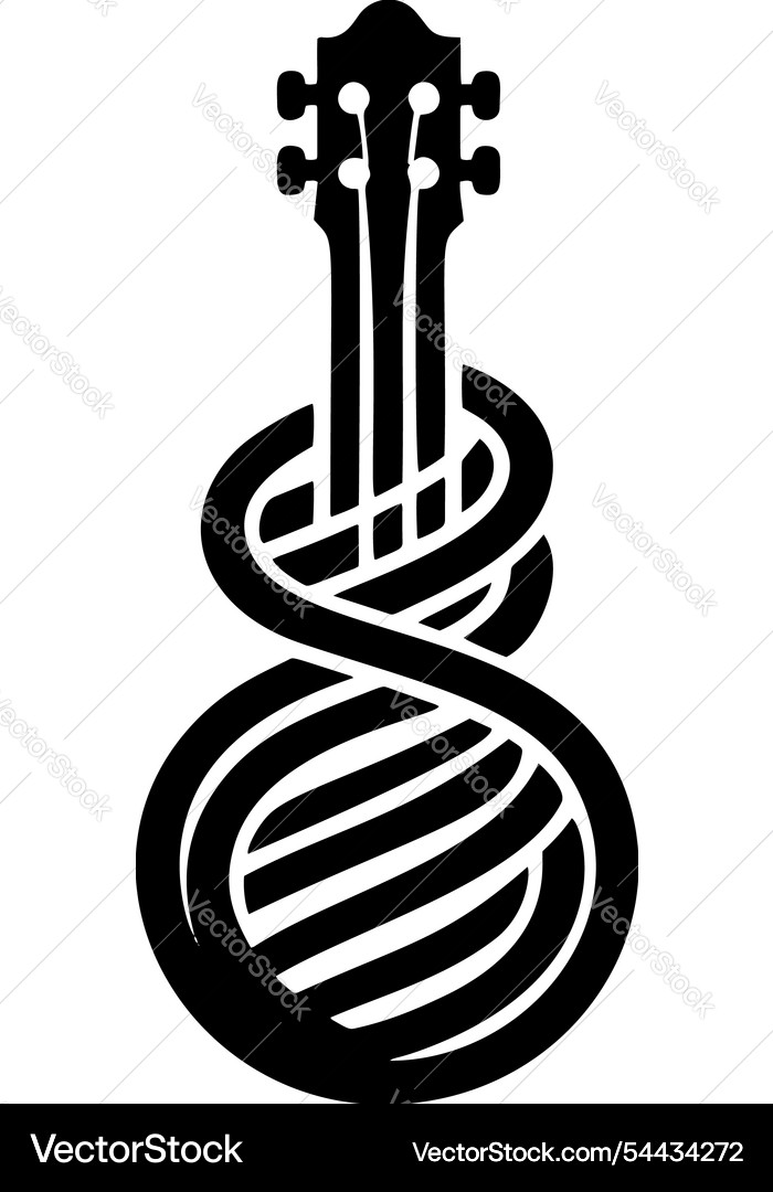 Abstract of a guitar in the shape infinity Vector Image