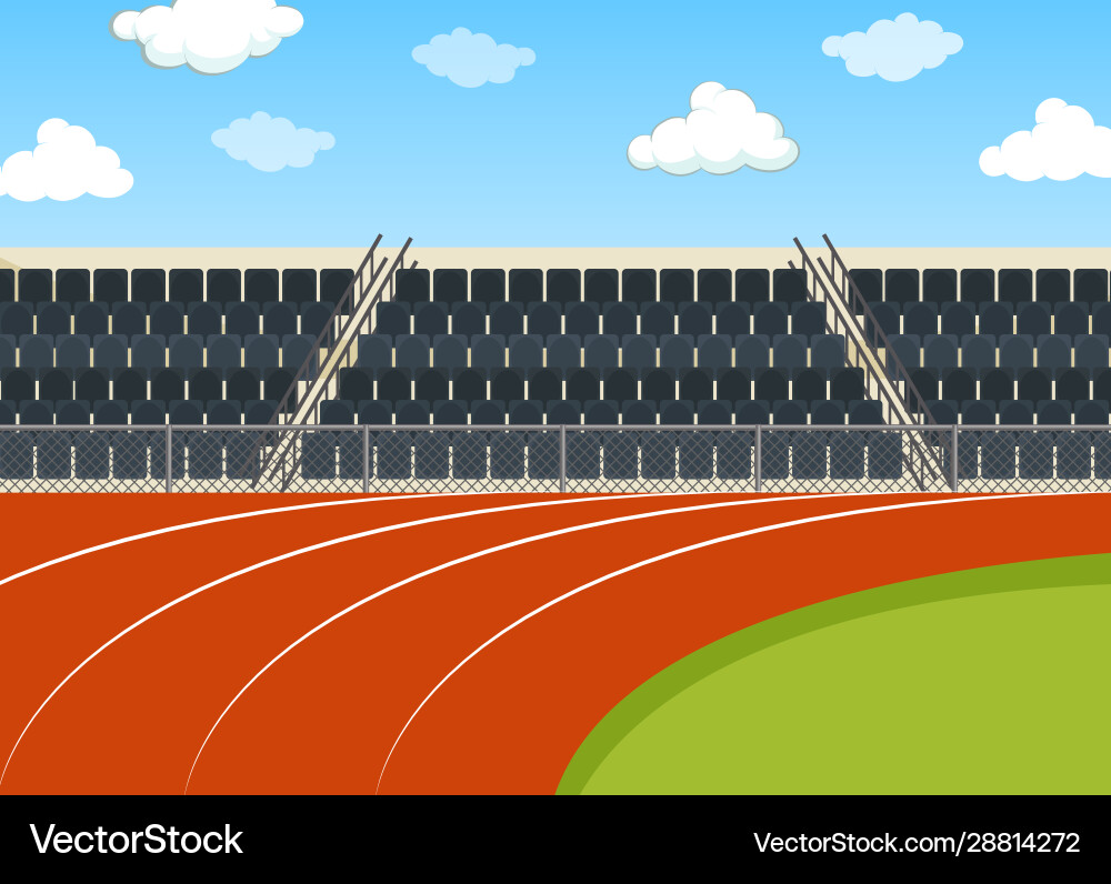 Background scene running field with stadium Vector Image