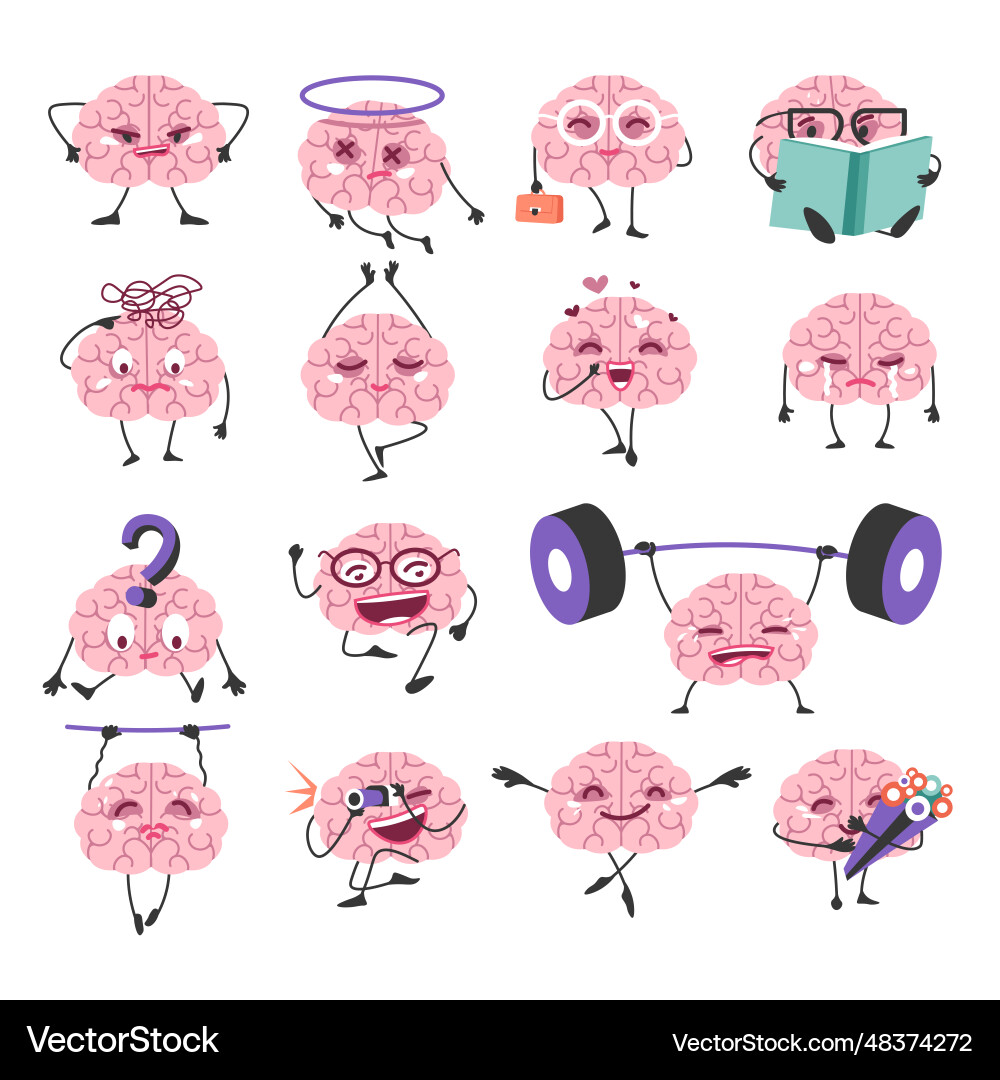 Brain training active learning meditation calm Vector Image