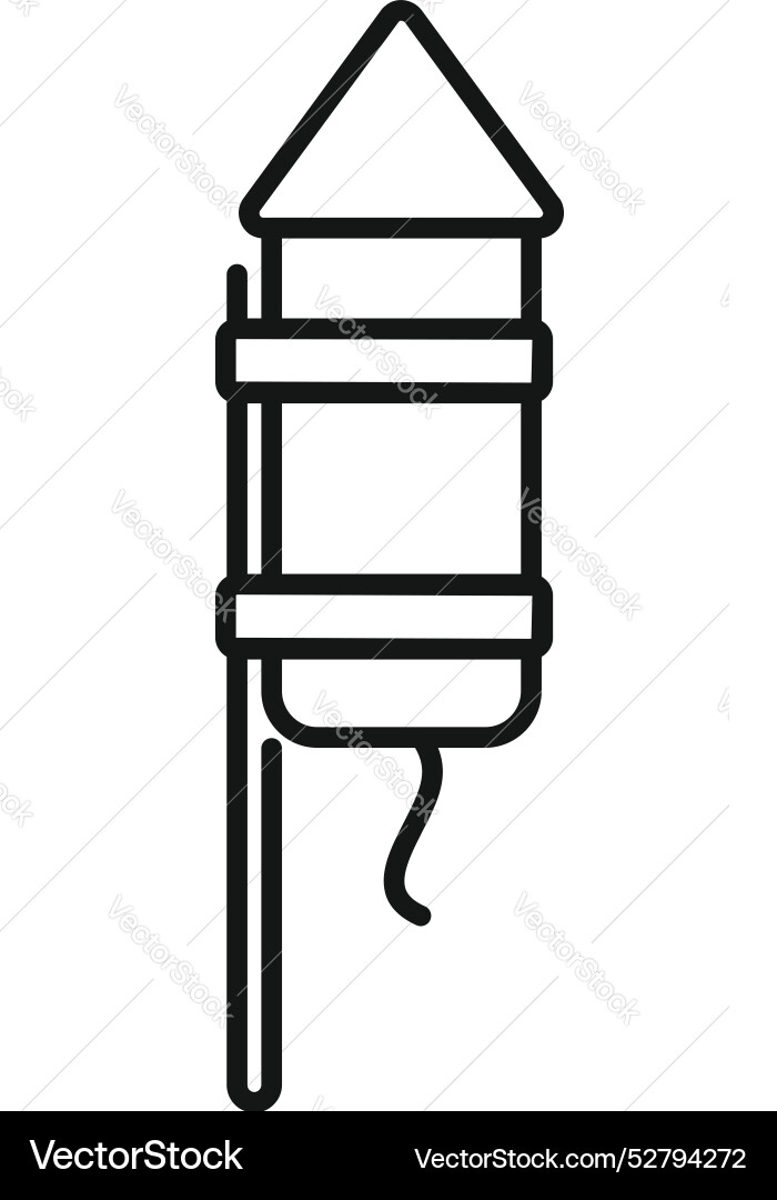 Firework rocket standing on wooden stick Vector Image