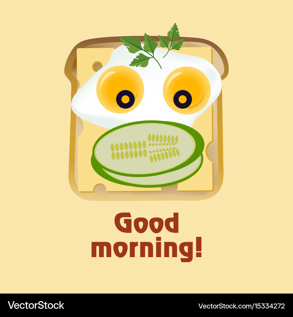 Funny face from toast Royalty Free Vector Image