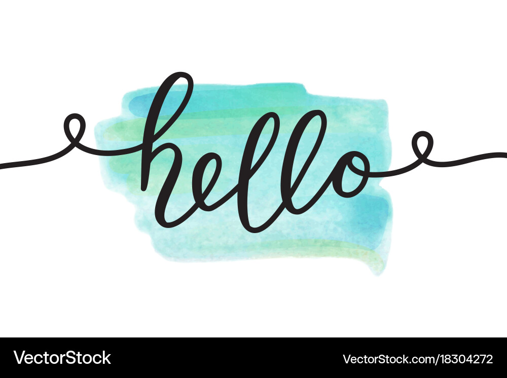 Hello lettering Royalty Free Vector Image - VectorStock