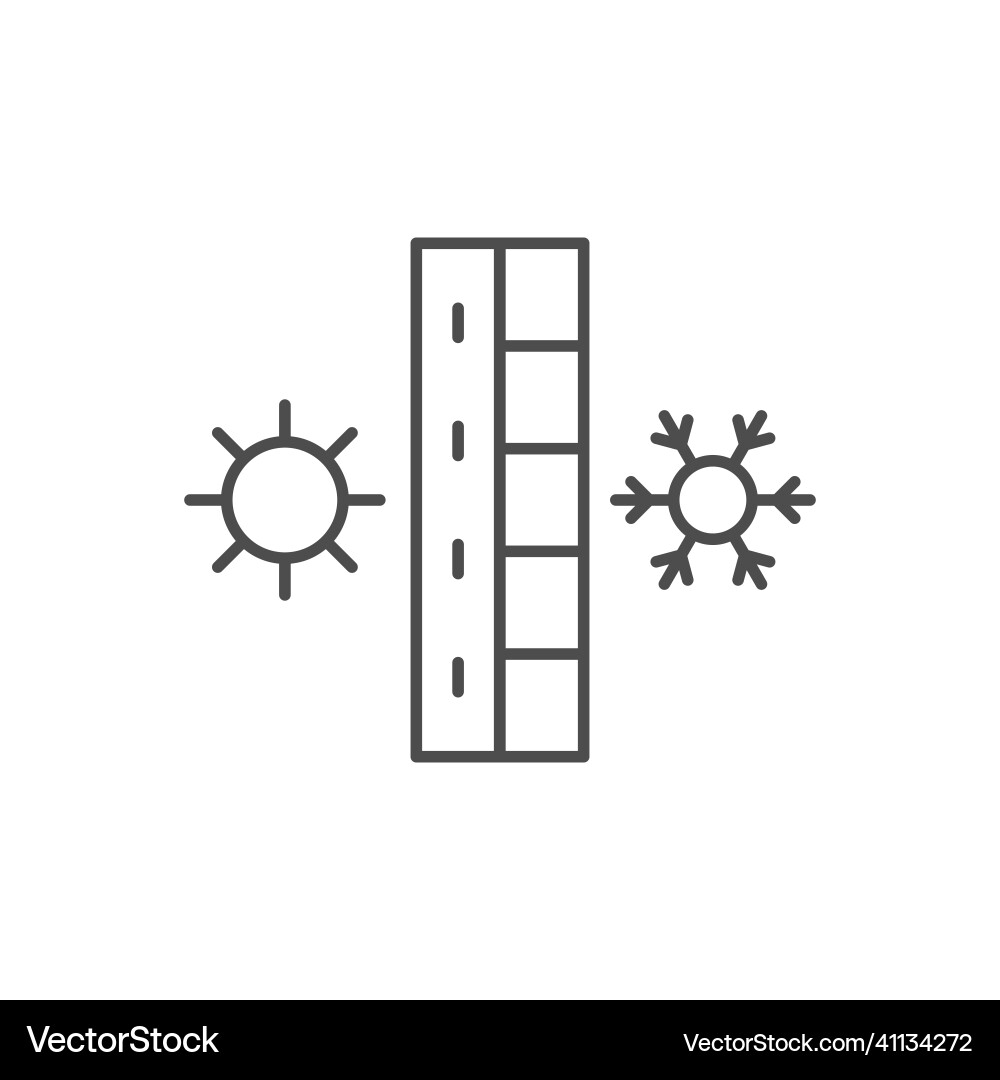 Insulation concept line outline icon Royalty Free Vector