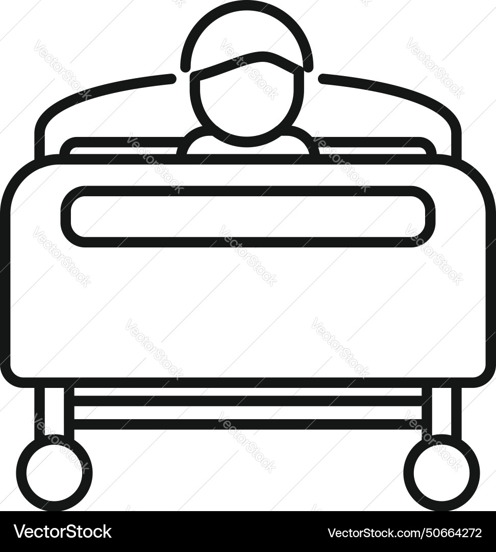 Patient hospitalization bed icon outline Vector Image