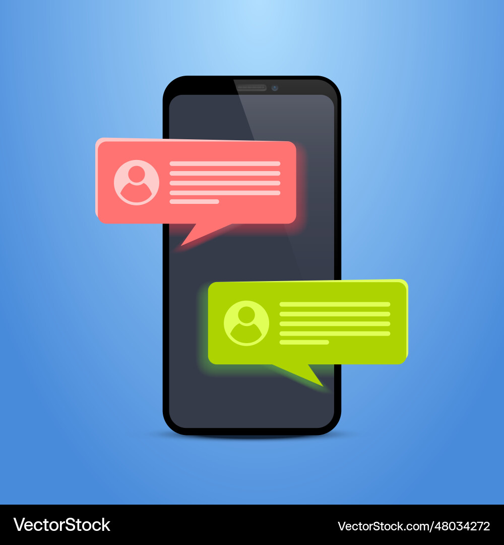 Phone text message Royalty Free Vector Image - VectorStock