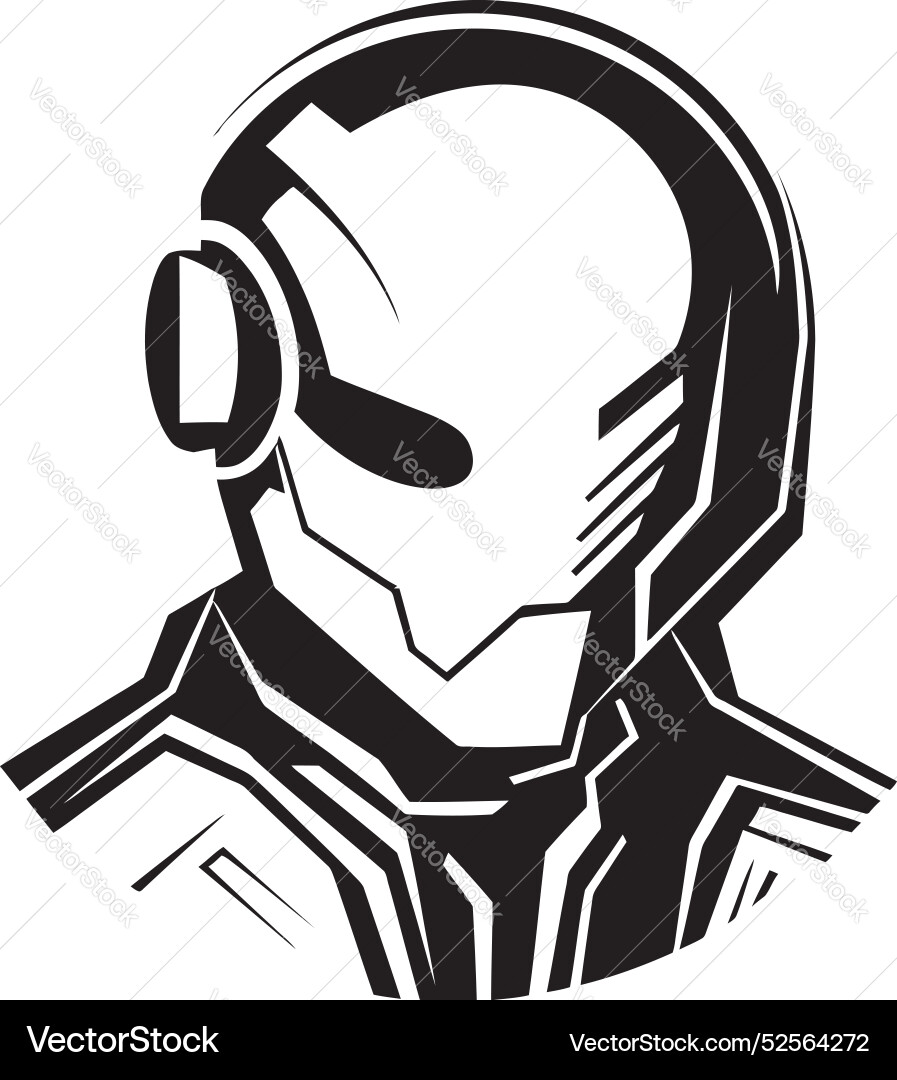 Robotic revelation black robot design futuristic Vector Image