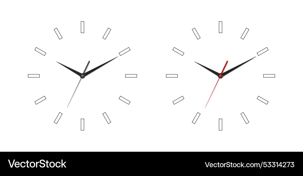 3d realistic wall office clock face set Royalty Free Vector