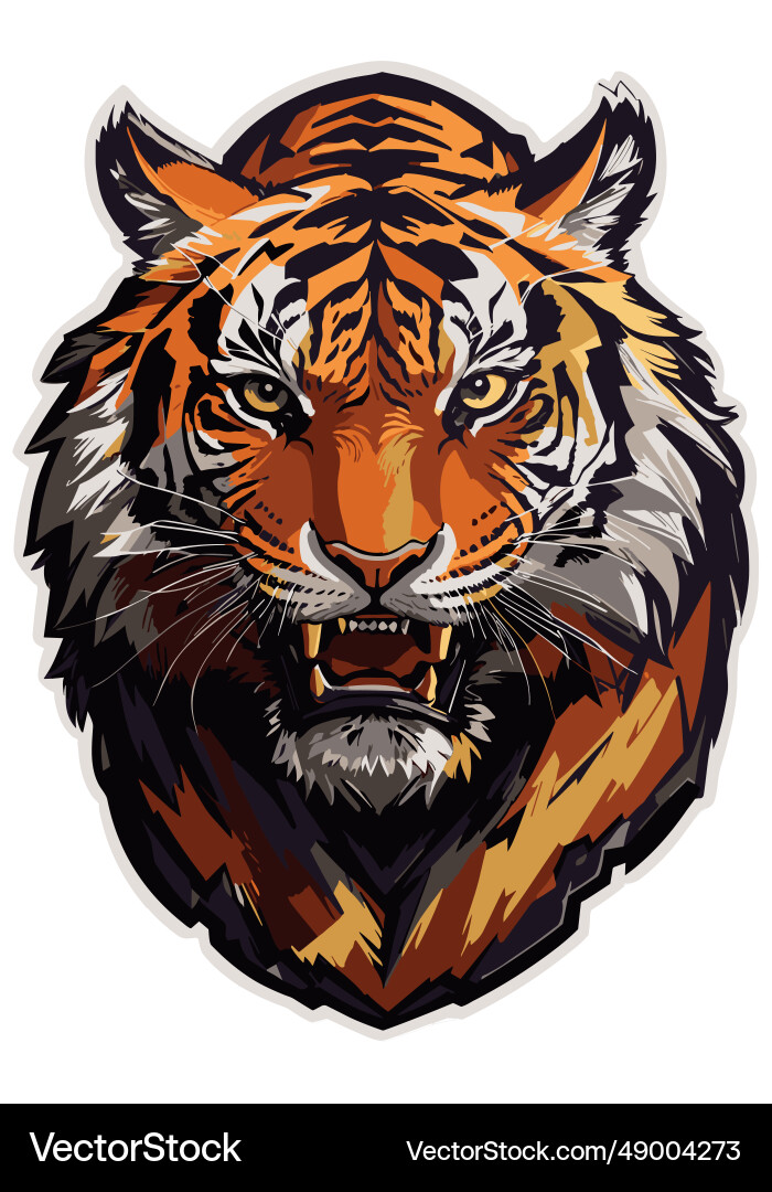 Aggressive Tiger Head Royalty Free Vector Image