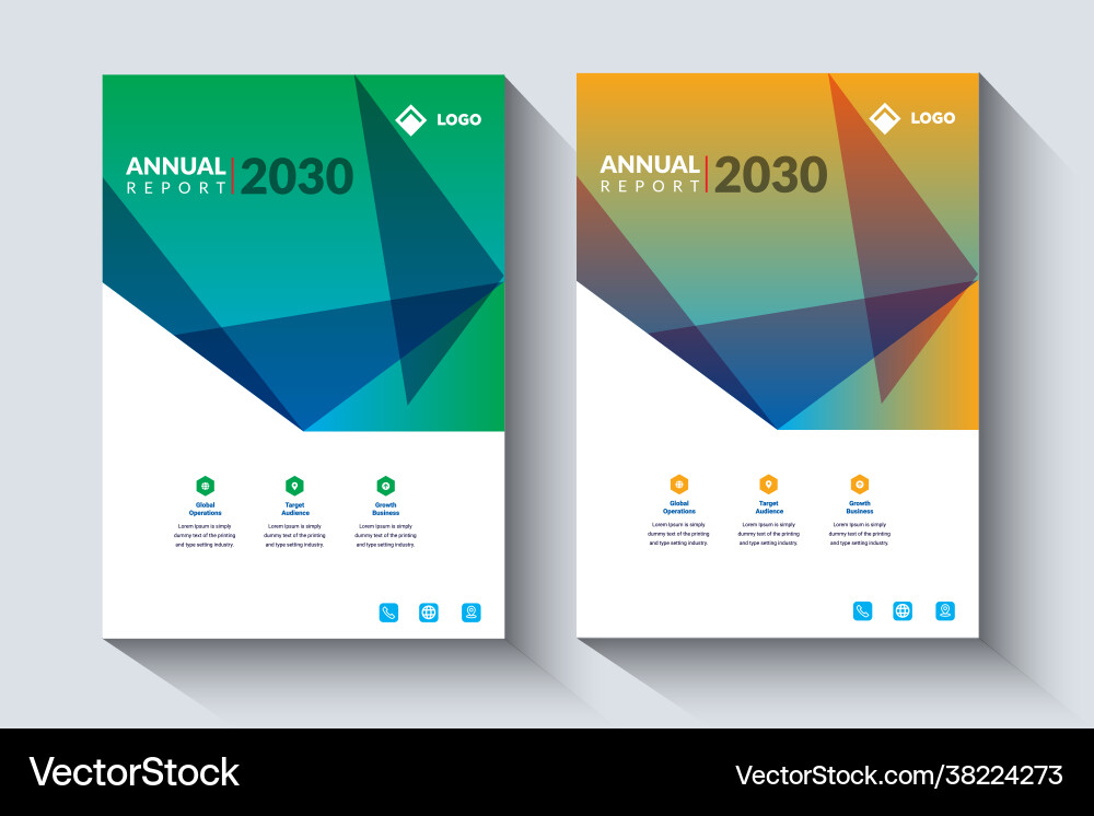 Annual report design layout flyer template Vector Image