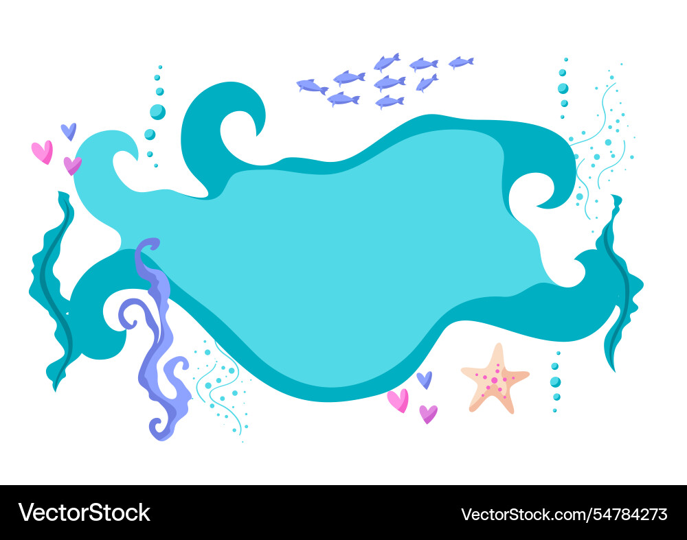 Background with sea creations underwater Vector Image