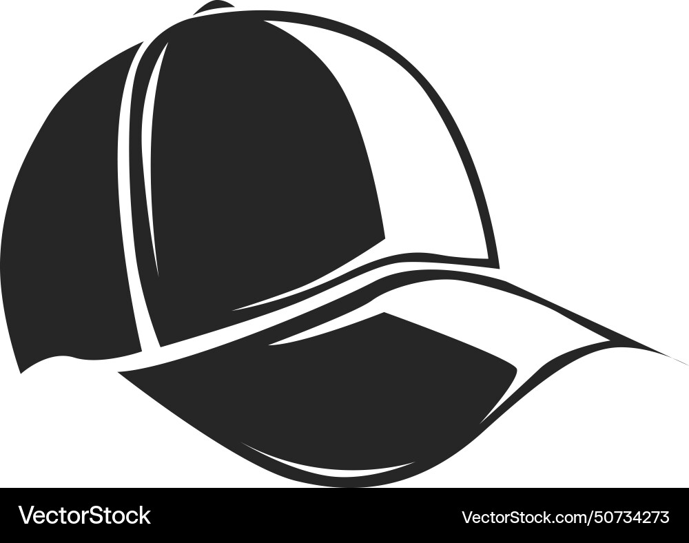 Baseball cap black icon sport hat symbol Vector Image