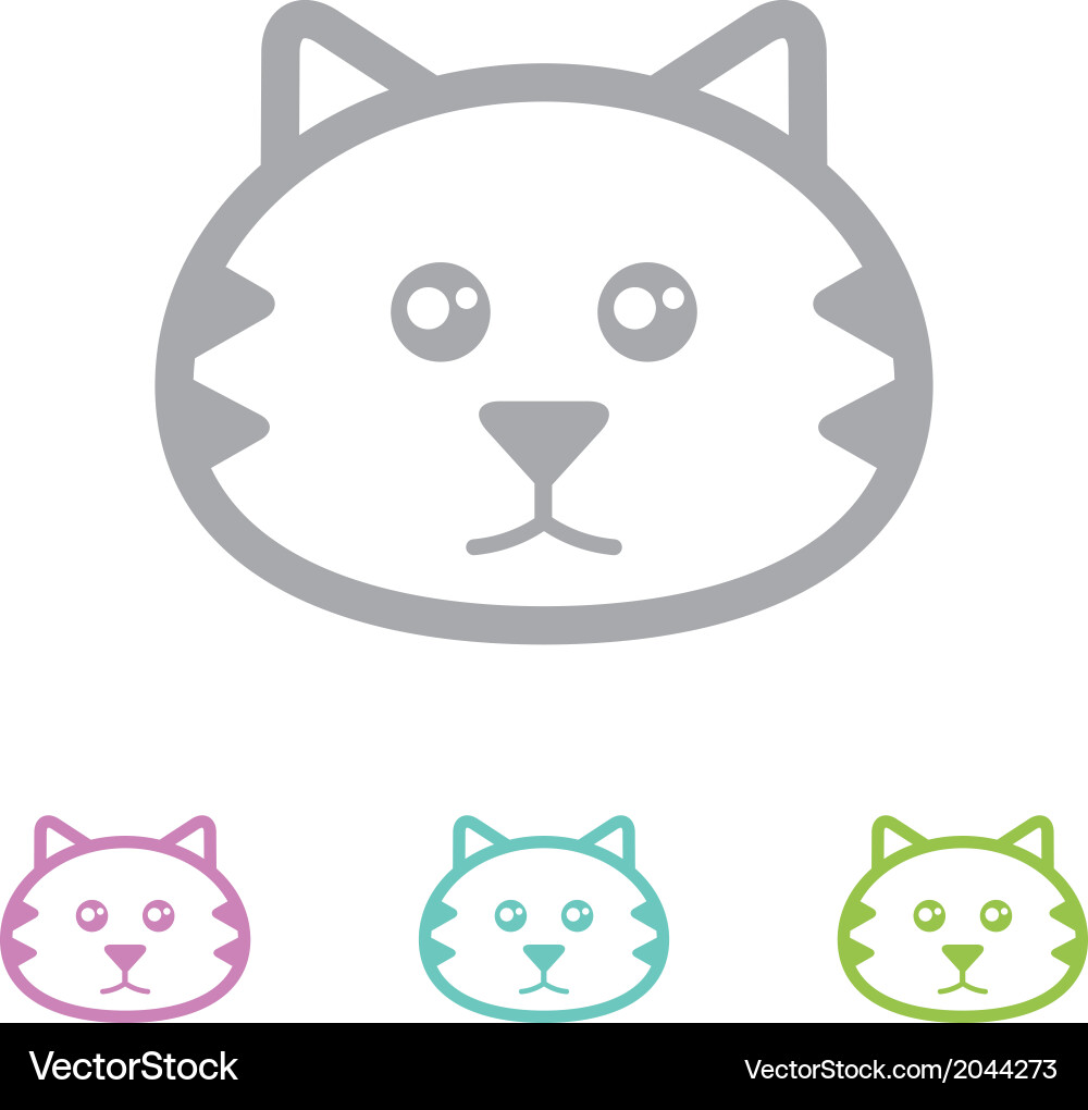 Cat head Royalty Free Vector Image - VectorStock