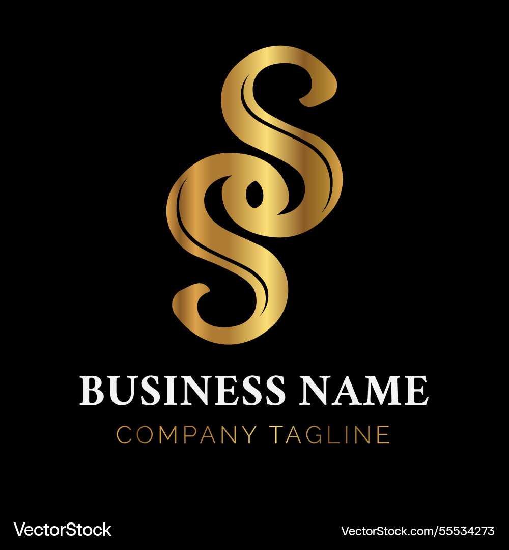 Elegant gold ss letter logo Royalty Free Vector Image