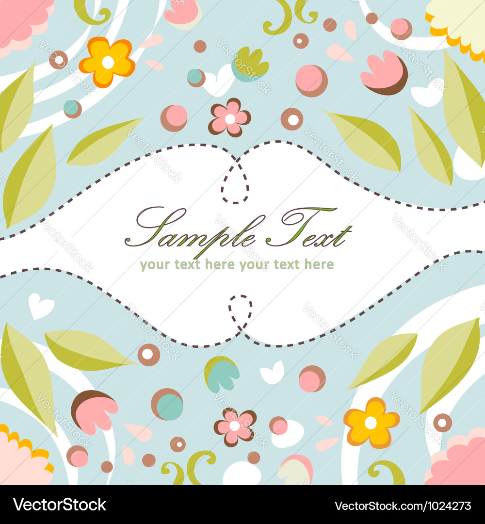 Flowers greeting card Royalty Free Vector Image