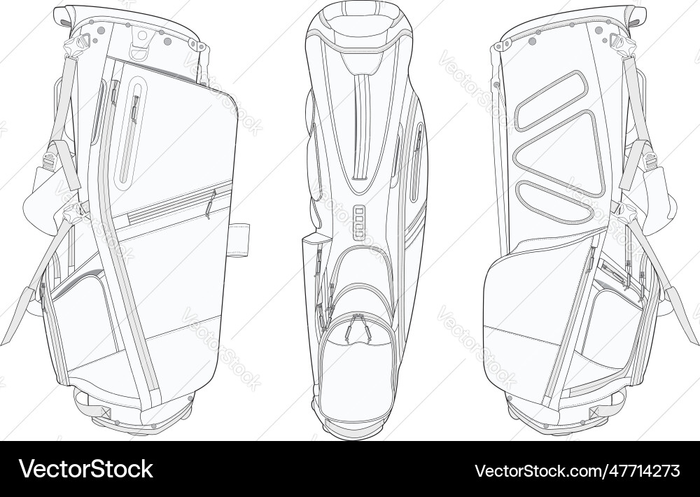 Golf bag basic design template Royalty Free Vector Image