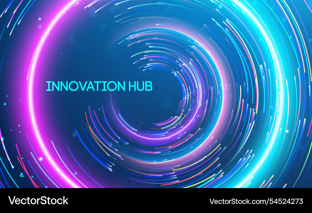 Innovation hub symbolized by circular motion Vector Image