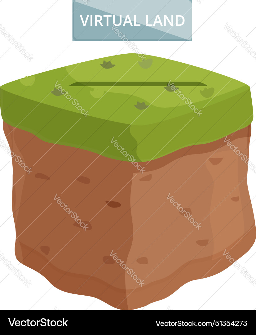 Isometric design of a virtual land chunk Vector Image