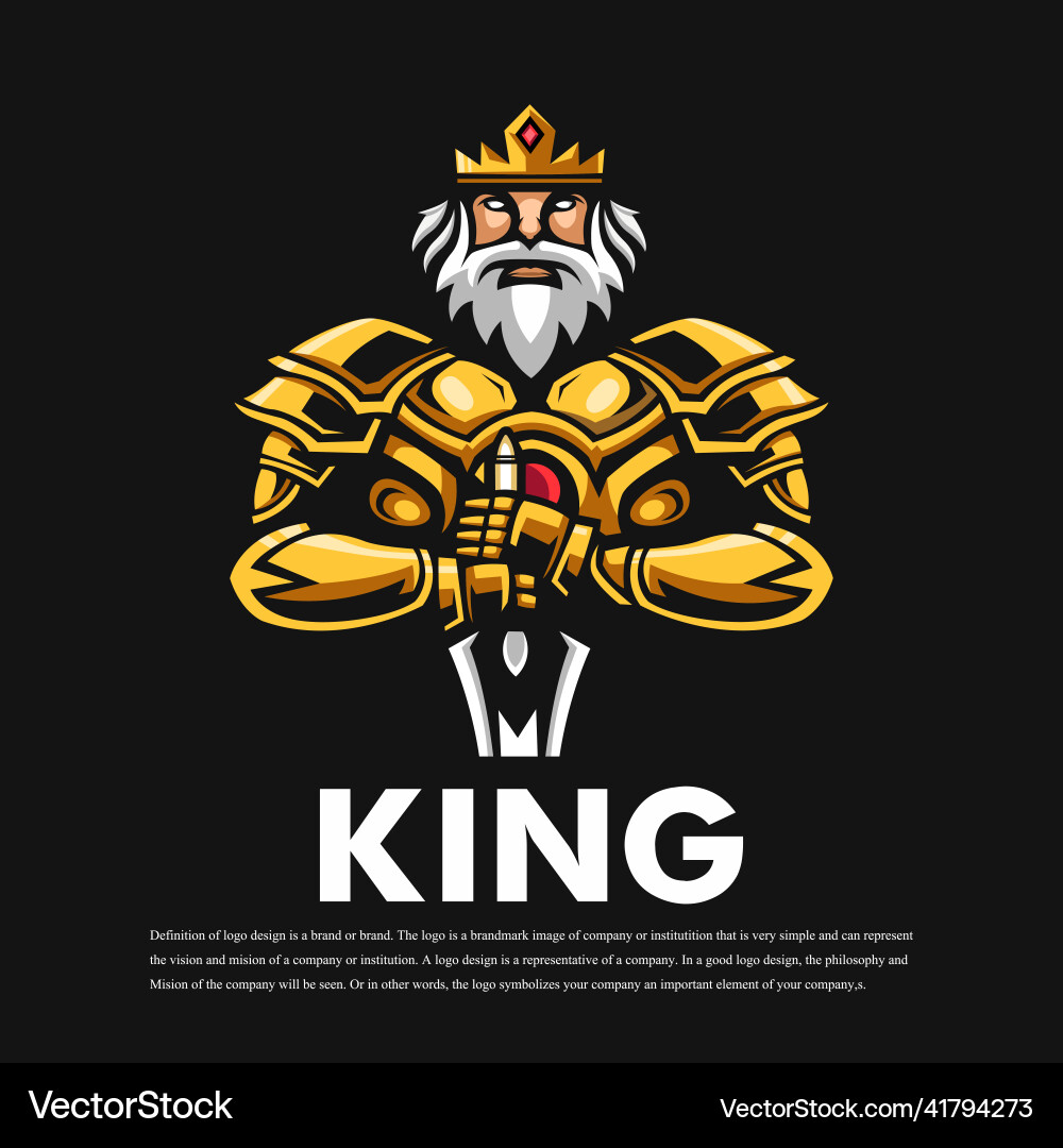 Logo des Königs Maskottchens Lizenzfreies Vektorbild